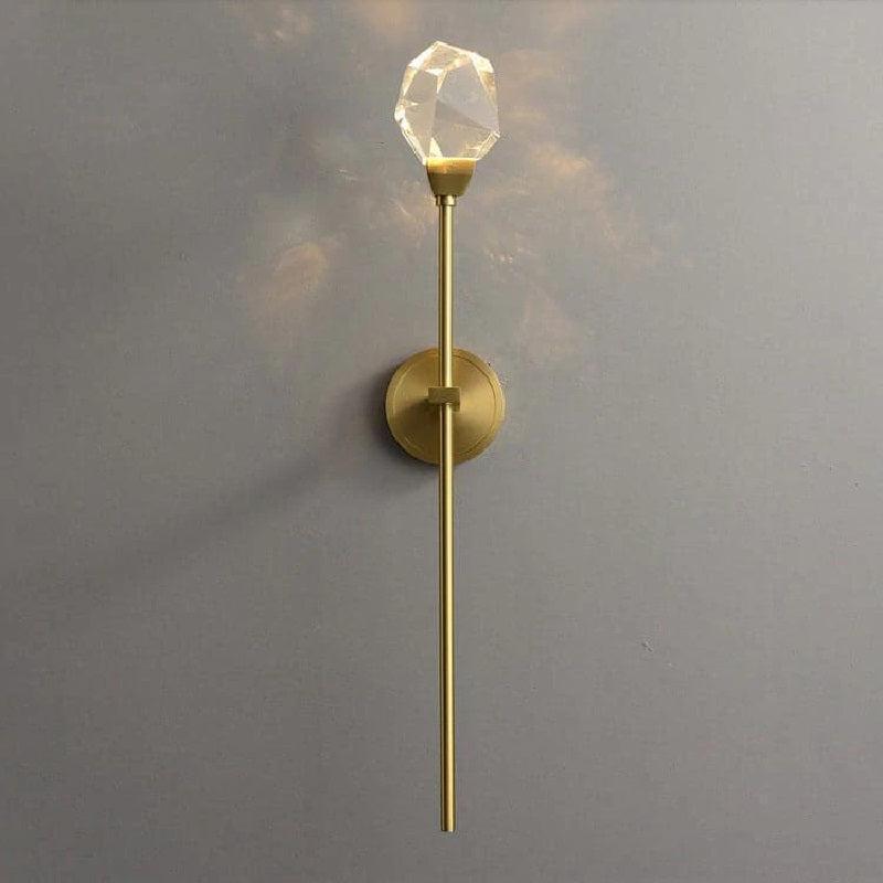 Zora Faceted Crystal Wall Sconce Using Long Rod